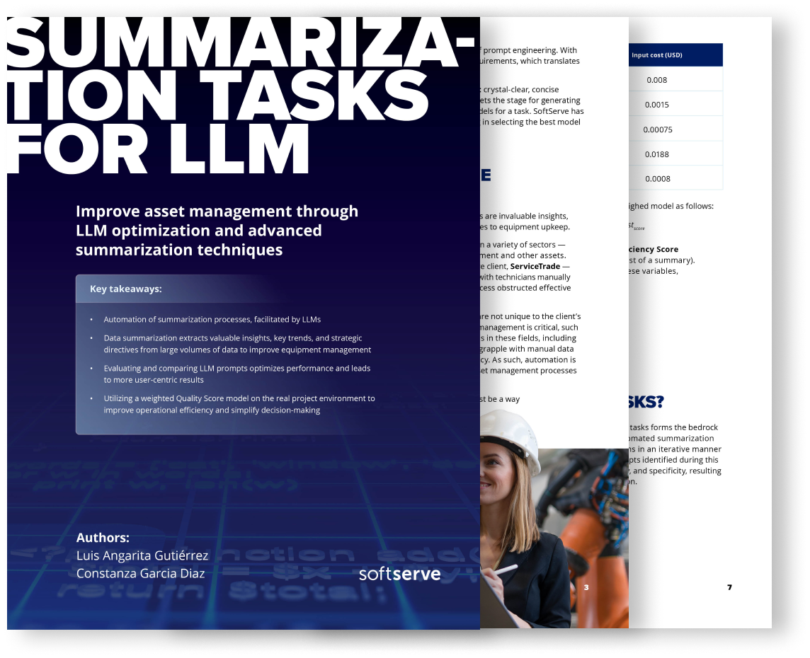 LLMs in Summarization Tasks and Equipment Maintenance | SoftServe