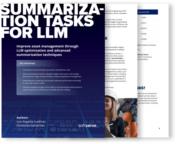 Llms In Summarization Tasks And Equipment Maintenance Softserve